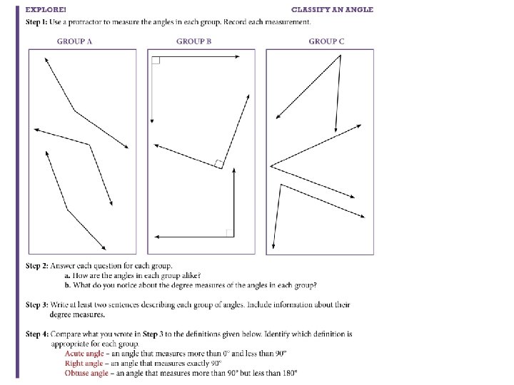Lesson 2 Lines Angles Classifying Angles WarmUp 1