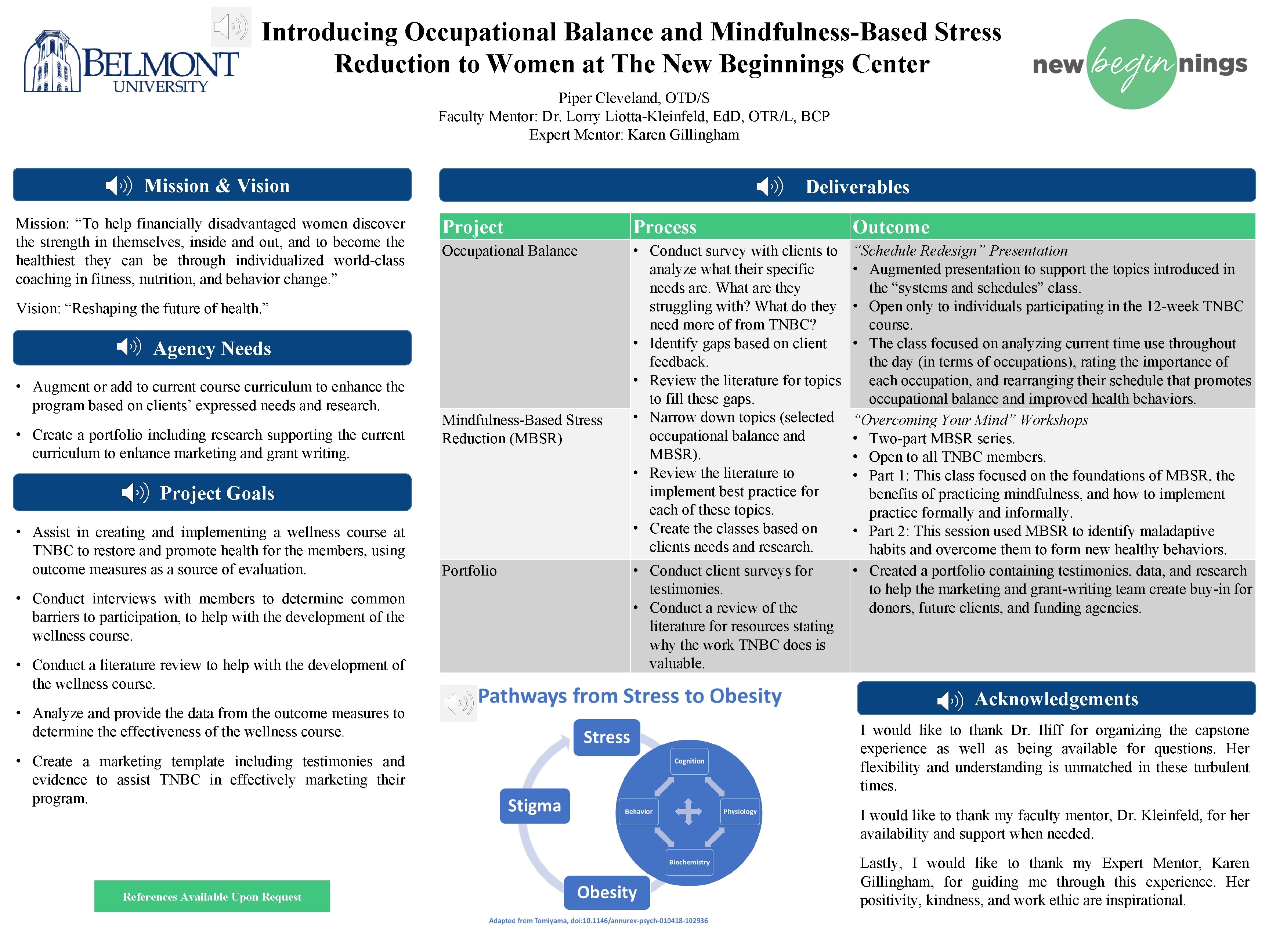 Introducing Occupational Balance and MindfulnessBased Stress Reduction to