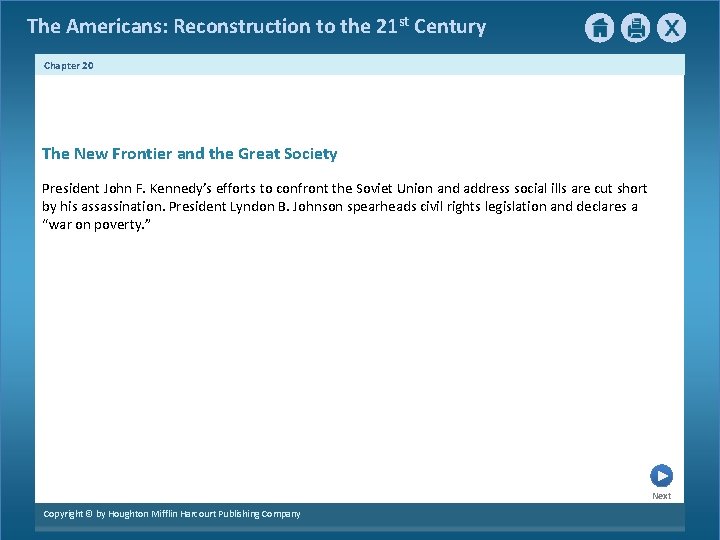 The Americans Reconstruction to the 21 st Century