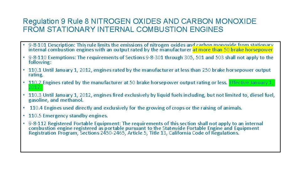 Generator Rules and Regulation City of Livermore Bay