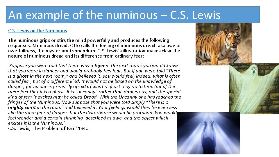 3 B Mystical experience William James four characteristics