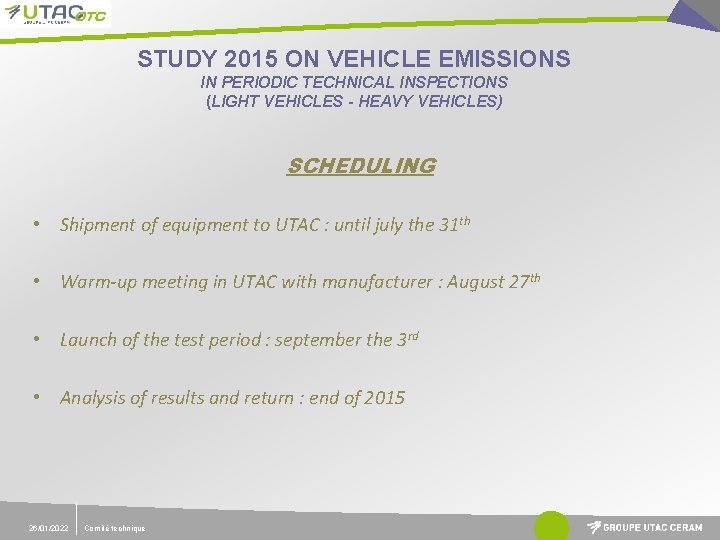 STUDY 2015 ON VEHICLE EMISSIONS IN PERIODIC TECHNICAL