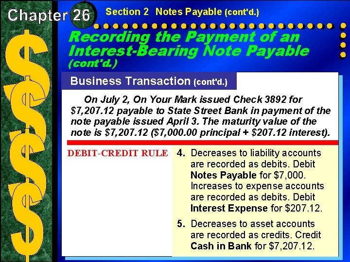 Section 2 Notes Payable What Youll Learn The
