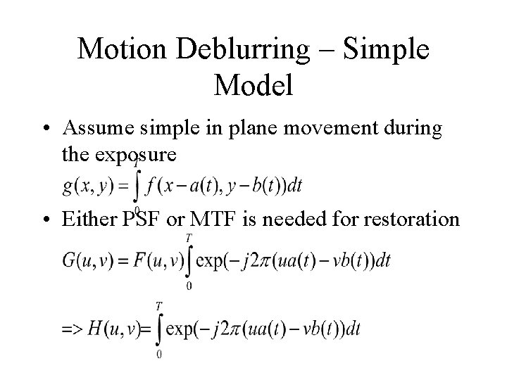 Deconvolution Deblurring and Restoration T61 182 Biomedical Image