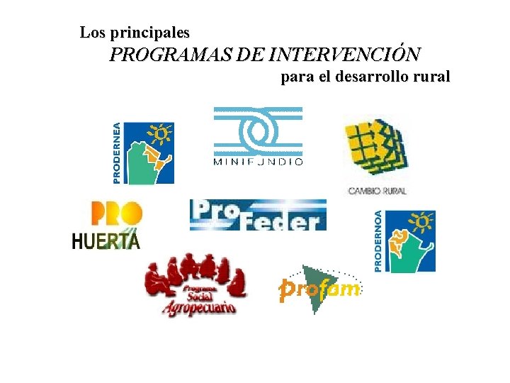 Los principales PROGRAMAS DE INTERVENCIN para el desarrollo
