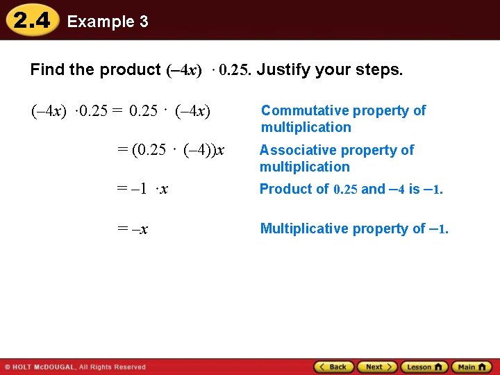 2 4 Multiply Real Numbers Warm Up Lesson