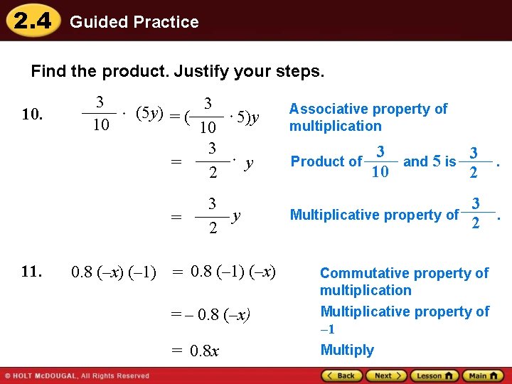 2 4 Multiply Real Numbers Warm Up Lesson