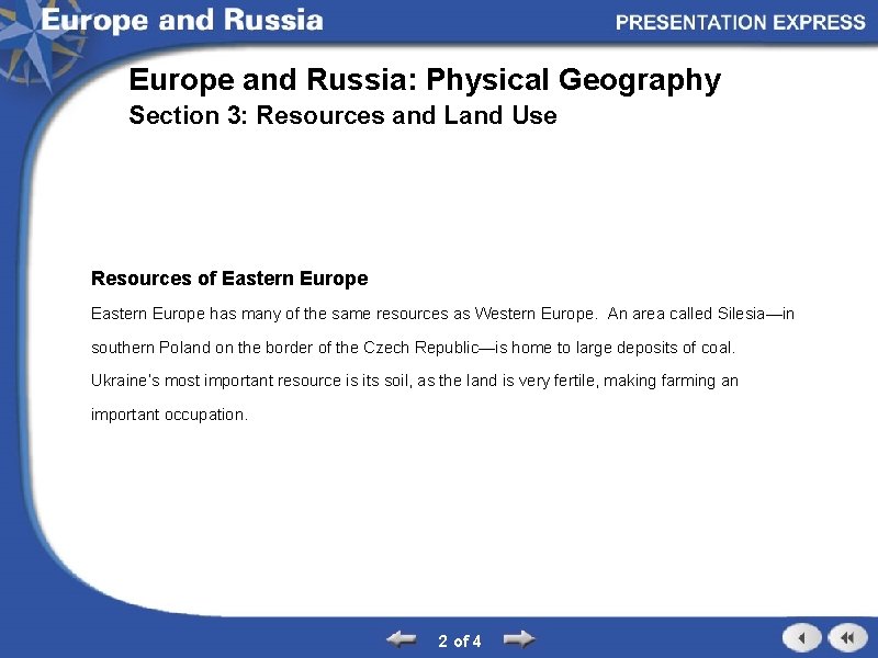 Europe and Russia Physical Geography Section 3 Resources