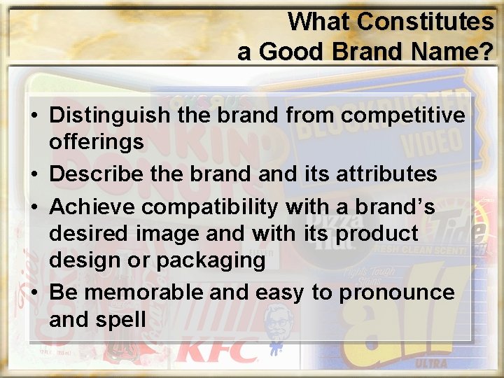 Chapter Seven Brand Names Logos Packages and Pointof