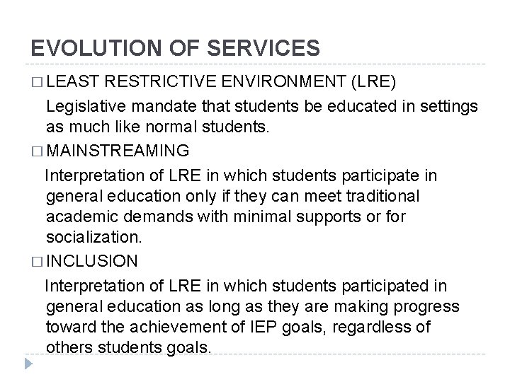 LRE INCLUSION LEVELS Beverly A Doyle Ph D