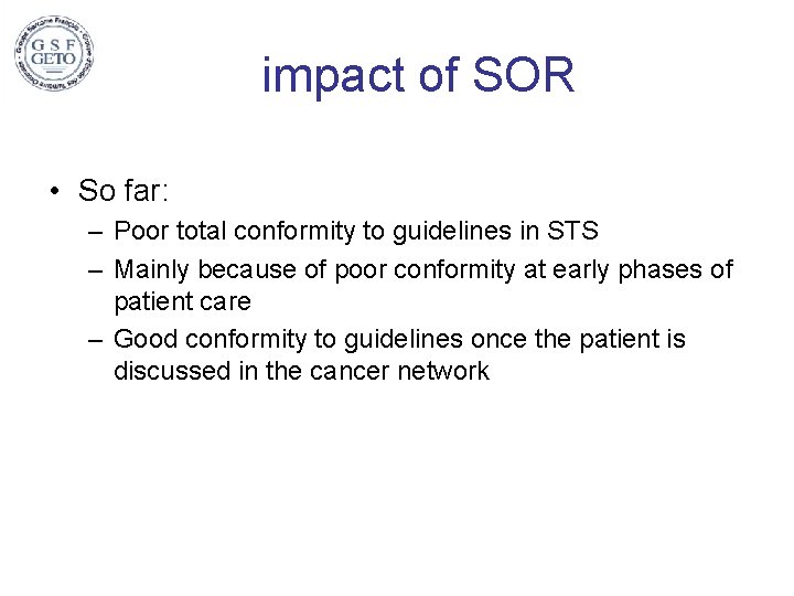 French Guidelines SOR Any Impact Since 1995 BN
