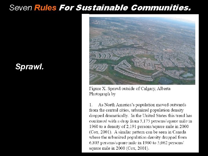 Seven Rules For Sustainable Communities Sprawl Seven Rules