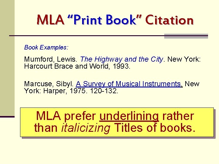 Electronic Citations Purpose of Citations The purpose of