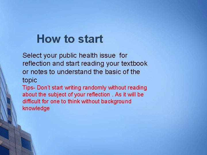 Reflection on reflection A public health student resource