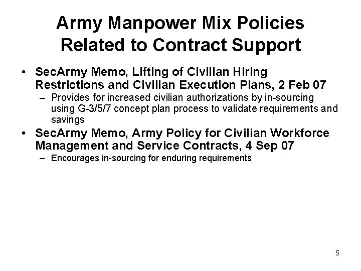 Insourcing Guidelines and Procedures By Dr John Anderson