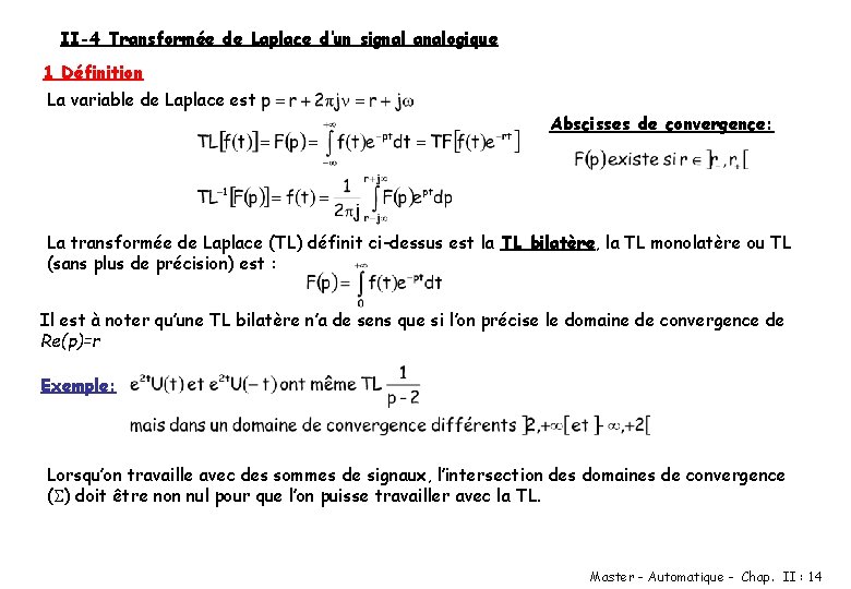 Chapitre II Les outils mathmatiques II1 Les signaux
