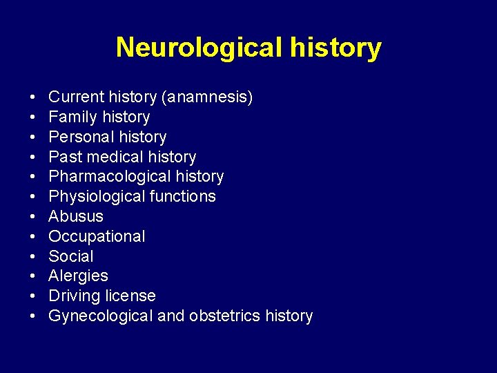 Basics of neuroexam Neurology is Stroke Vertebrogenic disorders