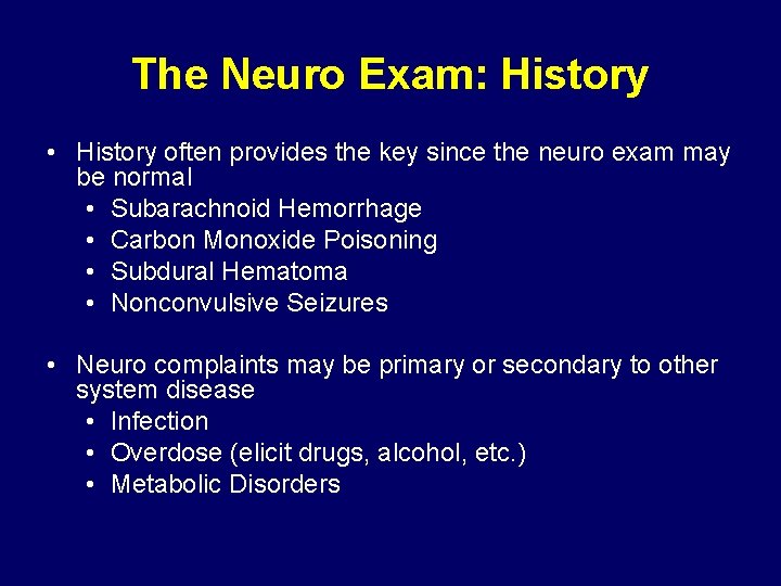 Basics of neuroexam Neurology is Stroke Vertebrogenic disorders