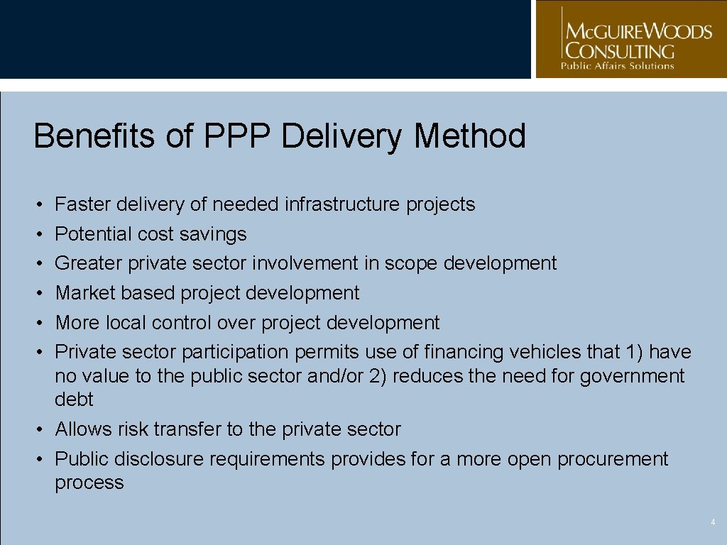 Statutory Frameworks for Public Private Partnerships Virginias PPEA