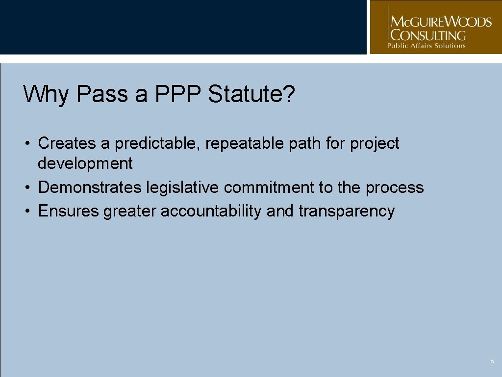 Statutory Frameworks for Public Private Partnerships Virginias PPEA