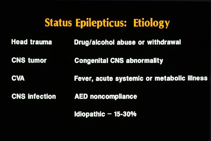 Status Epilepticus Clinical Features Pathophysiology and Treatment Craig
