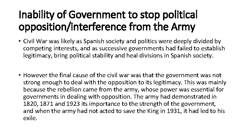 What were the causes of the Spanish Civil