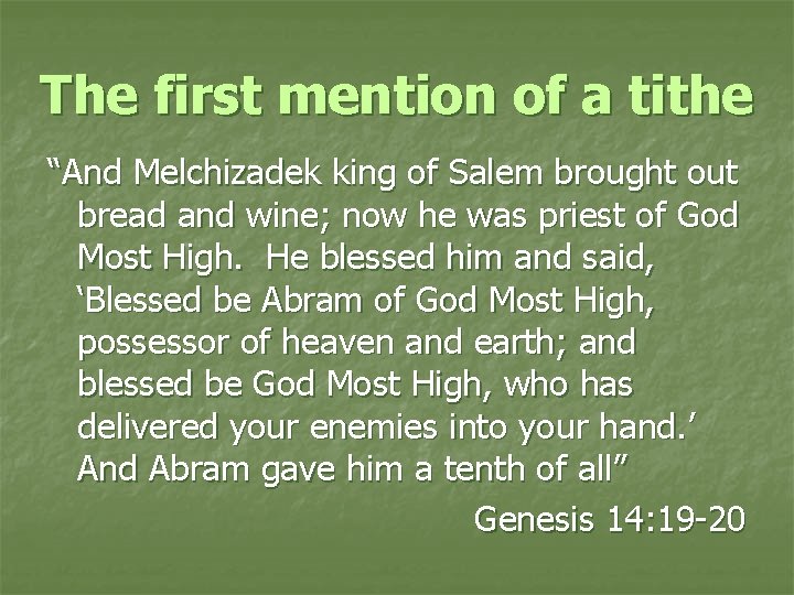 What does the Bible say about Tithing Are