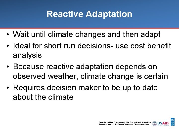Capacity Building Programme on the Economics of Adaptation