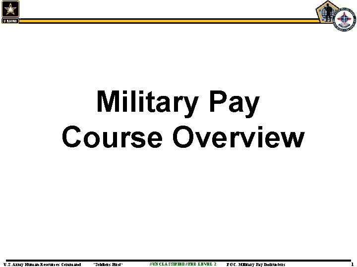 Military Pay Course Overview U S Army Human