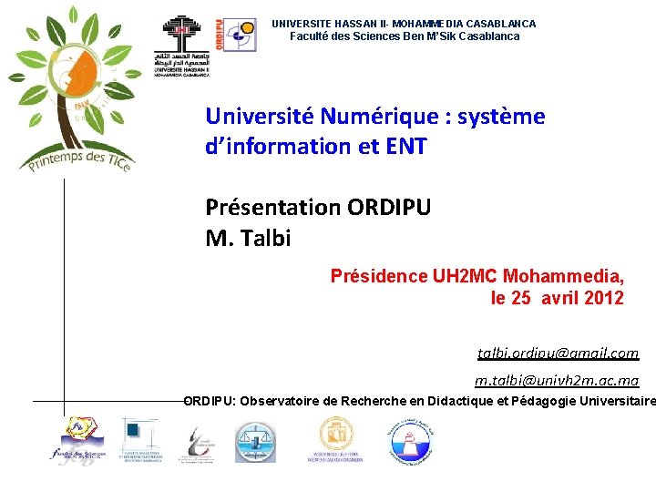 UNIVERSITE HASSAN II MOHAMMEDIA CASABLANCA Facult des Sciences
