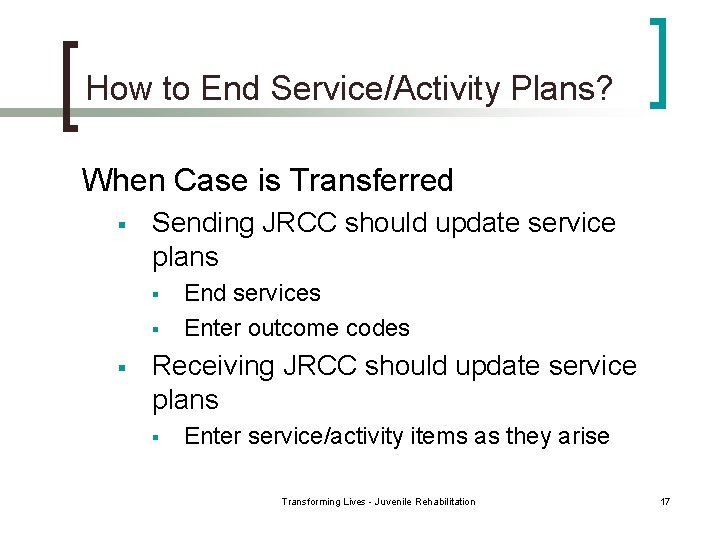 Functional Family Parole Youth and Family ServiceActivity Plans
