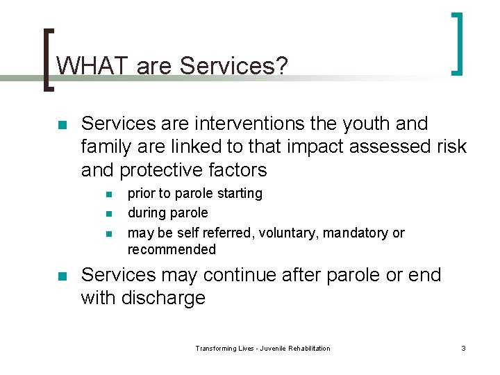 Functional Family Parole Youth and Family ServiceActivity Plans