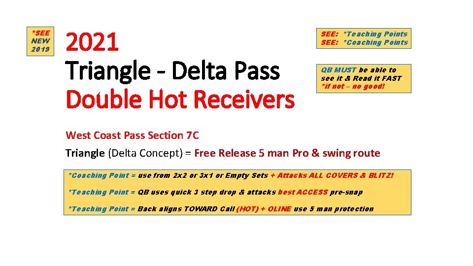 SEE NEW 2019 2021 Triangle Delta Pass Double