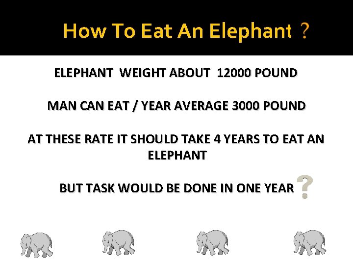 How To Eat An Elephant How To Eat