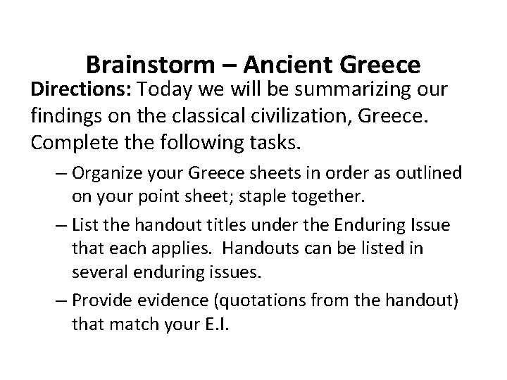 SEMESTER 1 PROJECT ANCIENT CIVILIZATIONS Ancient Greece Ancient