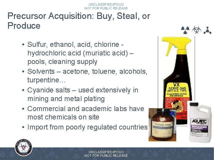 UNCLASSIFIEDFOUO NOT FOR PUBLIC RELEASE CBRN 101 UNCLASSIFIEDFOUO