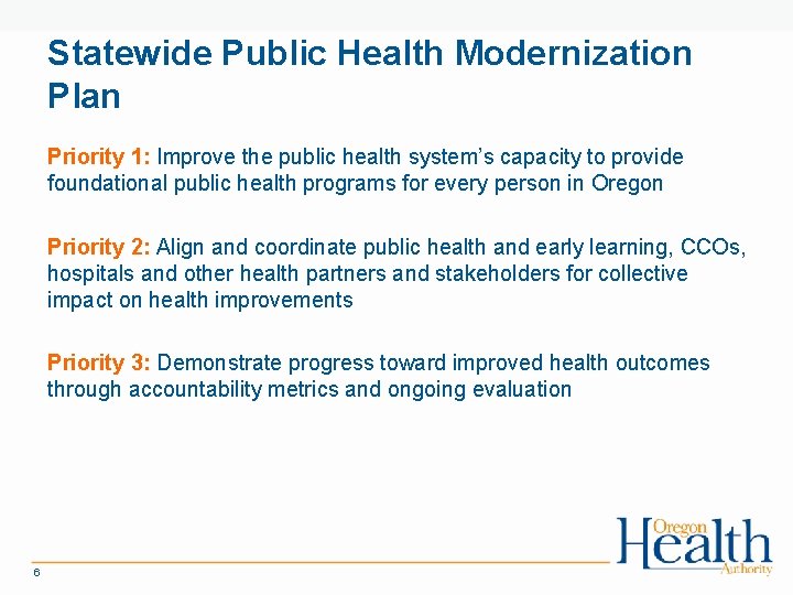 Modernization Oregons Public Health System Safina Koreishi MD