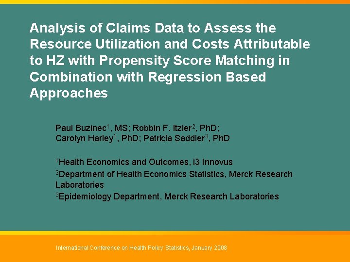 Analysis of Claims Data to Assess the Resource