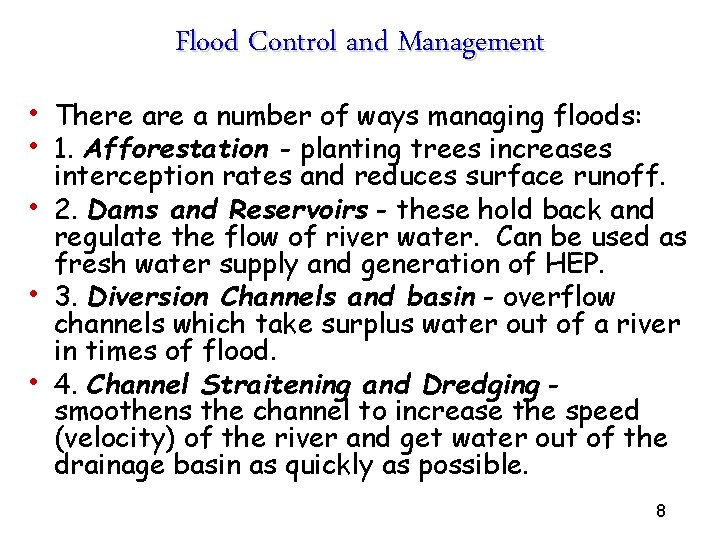 Controlling floods in Urban areas Back to the