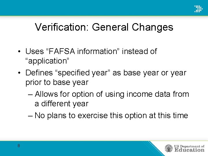Verification and Satisfactory Academic Progress Jamie Malone Marty