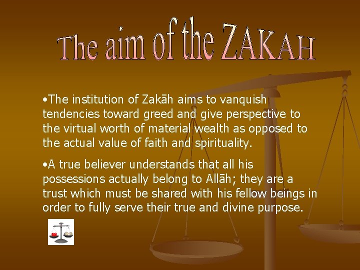 The Arabic word Zakh literally means to purify