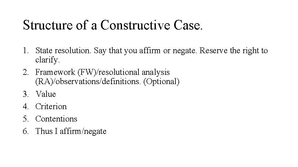 Policy Debate at a Glance Also called Cross