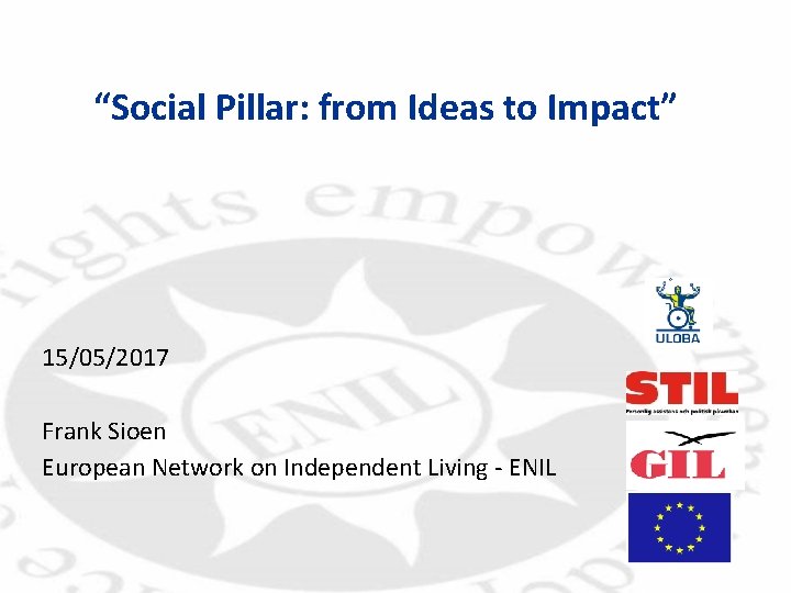 Social Pillar from Ideas to Impact 15052017 Frank