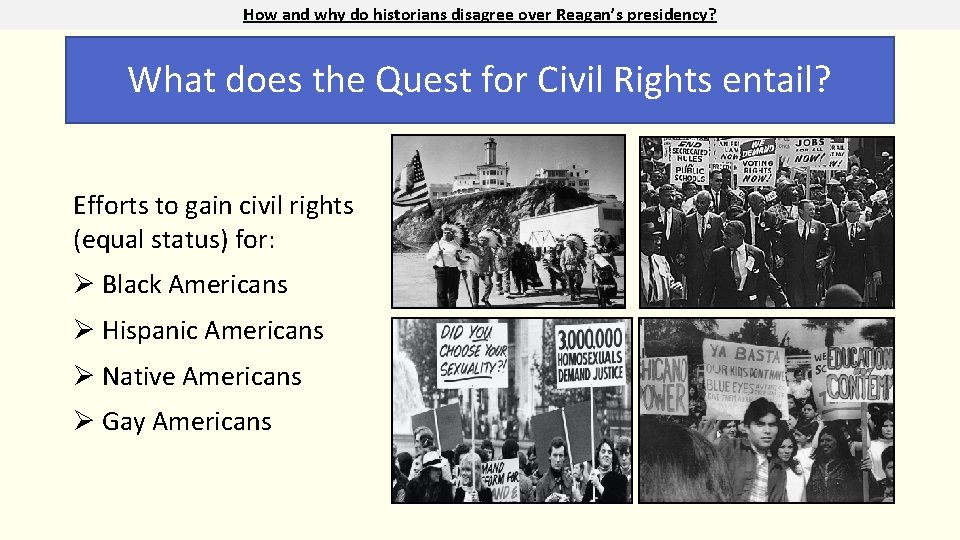 How and why do historians disagree over Reagans