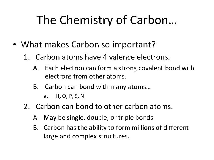Chapter 2 Section 3 Carbon Compounds The Chemistry