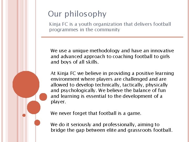 Kinja Football Club A methodology for engaging boys