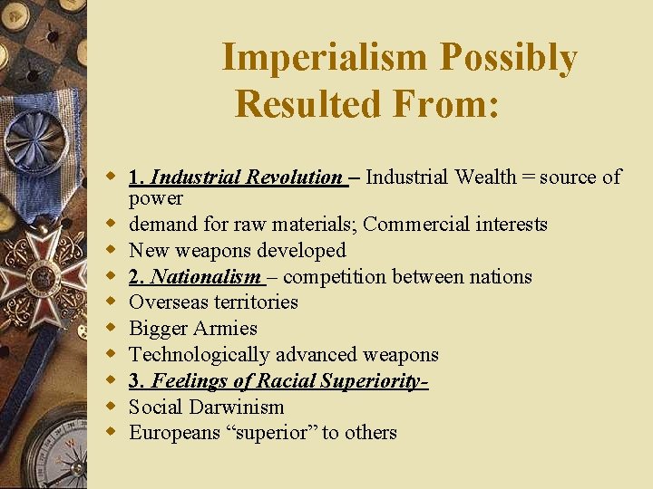 European Imperialism The Great War 1914 1918 AP