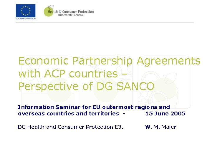 Economic Partnership Agreements With Acp Countries Perspective Of