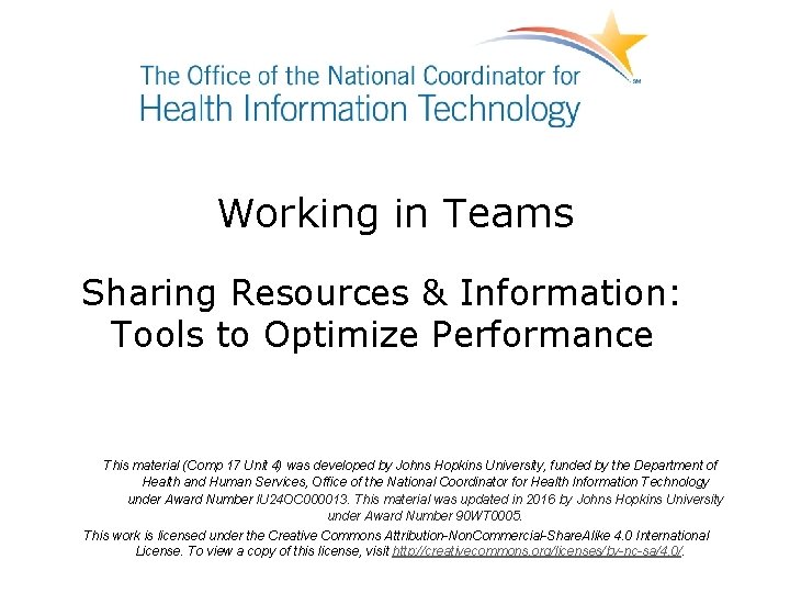 Working in Teams Sharing Resources Information Tools to