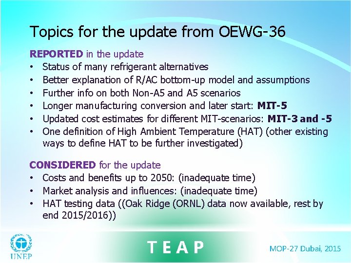 TEAP XXVI9 Updated Task Force Report Lambert Kuijpers